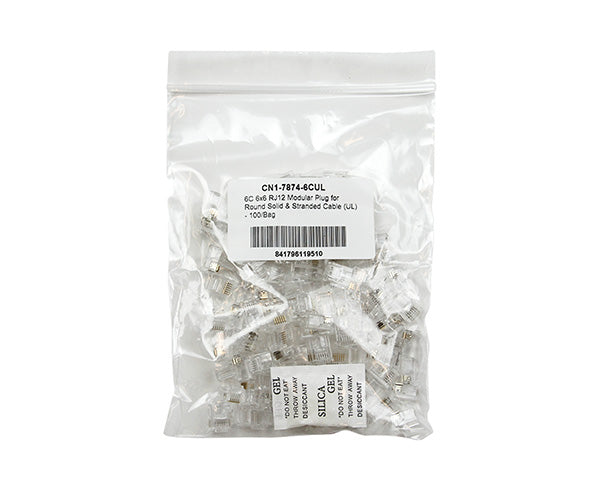 RJ12 Modular Plug, 6P6C, - Solid/Stranded Cable — Primus Cable