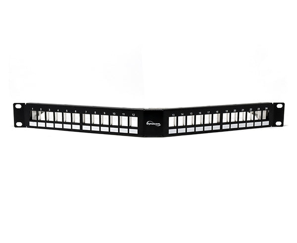Angled 24-Port Patch Panel 1U High Density Rack Mount — Primus Cable