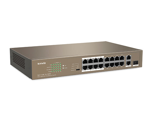 16FE+2GE/1SFP Desktop Switch With 16-Port PoE — Primus Cable