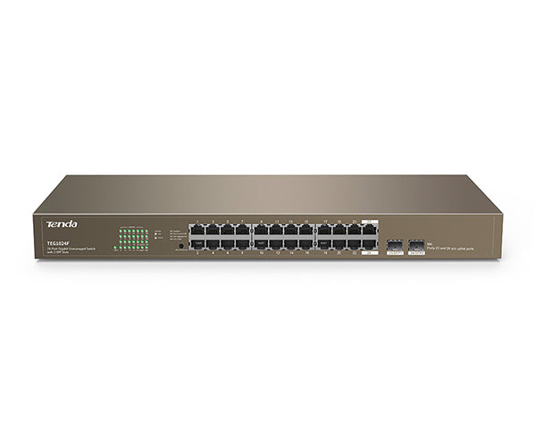 24-Port Gigabit Unmanaged Switch with 2 SFP Slots — Primus Cable