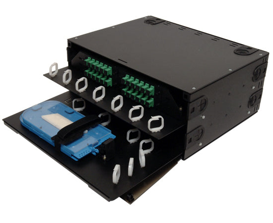 Fiber Patch Panel Slide-Out Termination/Splice Combo 4U — Primus Cable
