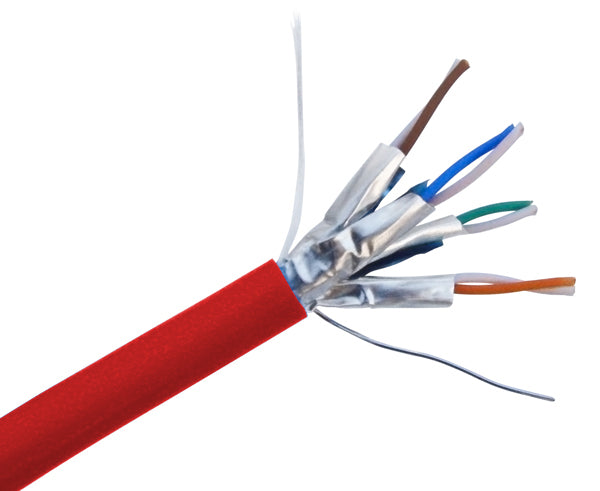CAT6A Shielded Bulk Ethernet Cable, 28 AWG, Red – Primus Cable