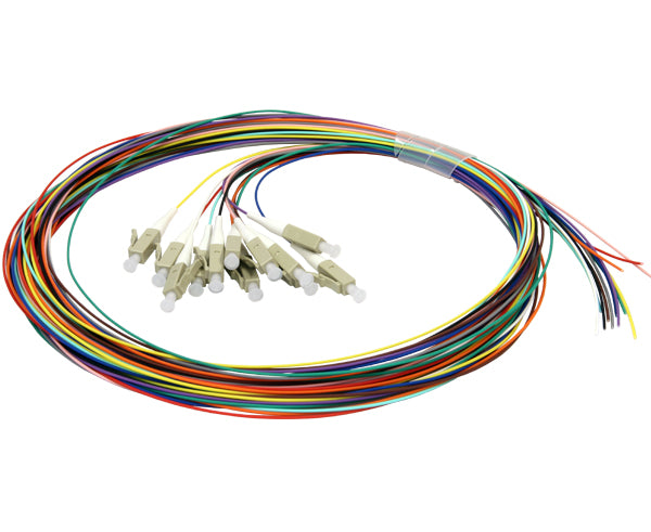 LC UPC 12 Fiber OM4 Multimode Pigtail, Unjacketed, 2M – Primus Cable