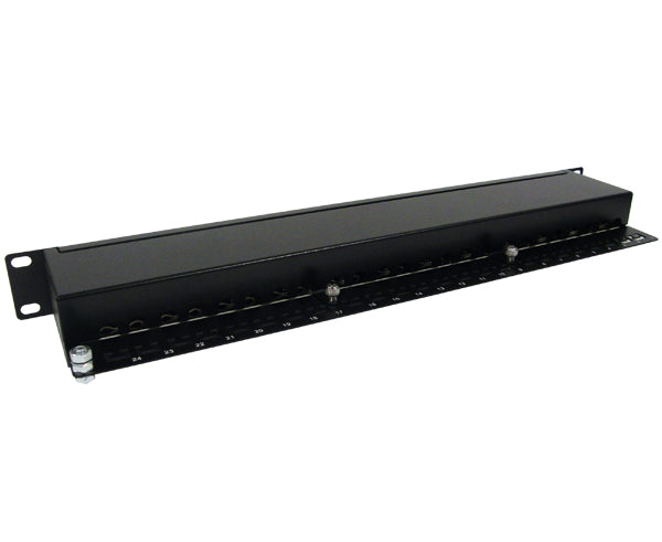 Shielded CAT6 Network 24-Port Patch Panel, 1U Rack Mount — Primus Cable