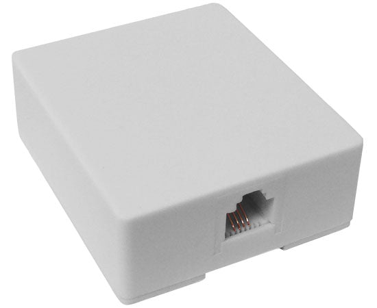 RJ11 Surface Mount Box, Single Port, White & Ivory — Primus Cable