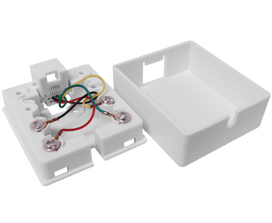 RJ11 Surface Mount Box, Single Port, White & Ivory — Primus Cable