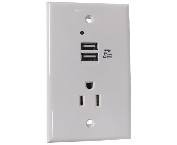 Wall Power Outlet Plate With USB Charging — Primus Cable