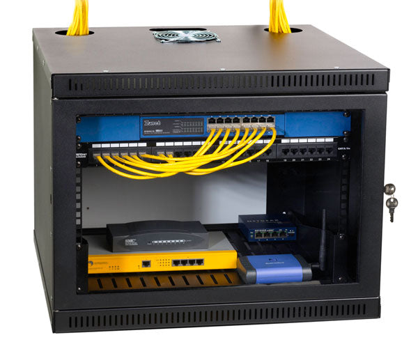 Network Rack, Wall Mount Enclosure, Locking Door, 8U — Primus Cable